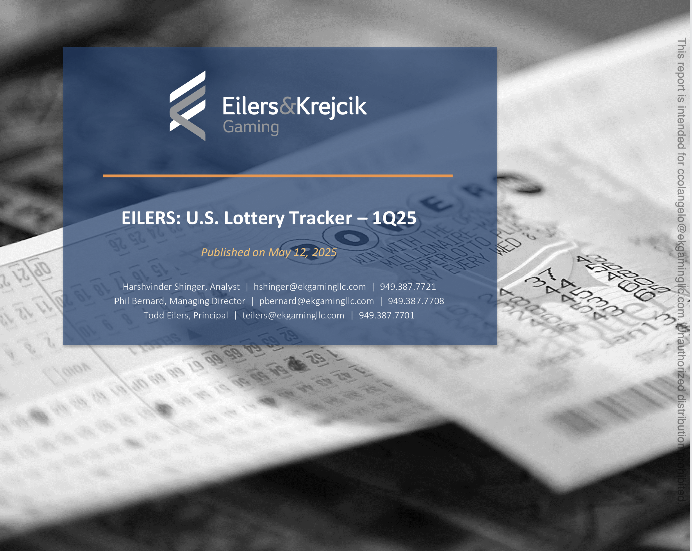 EILERS: U.S. Lottery Tracker - 1Q25 - Eilers & Krejcik Gaming